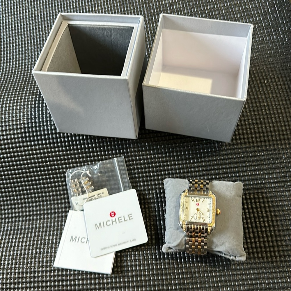 Women’s Dual Tone Chronograph Michele Watch - Gem